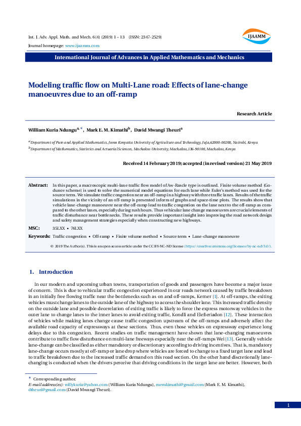 (PDF) Modeling traffic flow on Multi-Lane road: Effects of lane-change ...