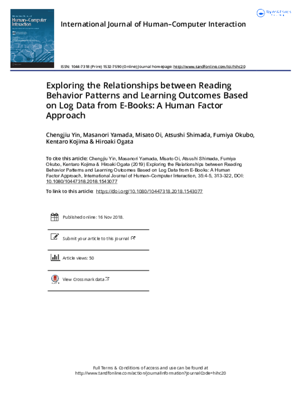 (PDF) Exploring the Relationships between Reading Behavior Patterns and ...