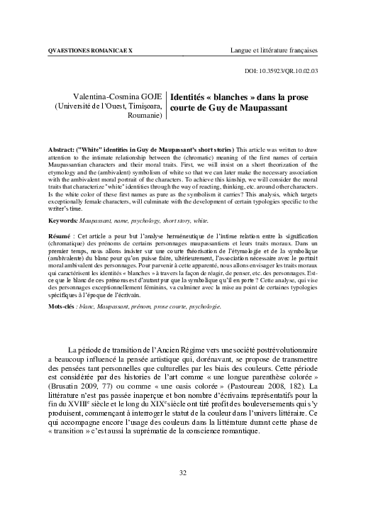 (PDF) White" identities in Guy de Maupassant’s short stories