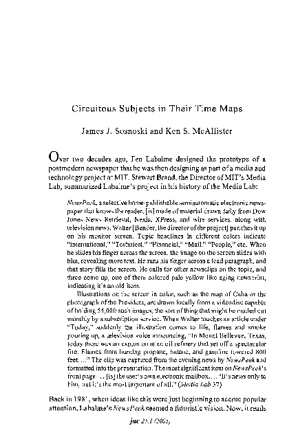 (PDF) Circuitous Subjects in Their Time Maps