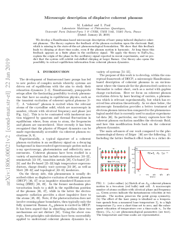 (PDF) Microscopic description of displacive coherent phonons