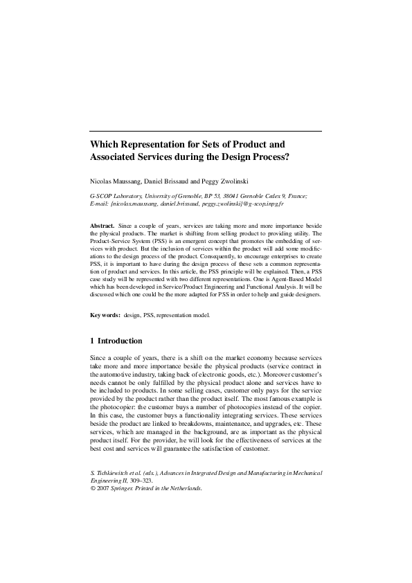 (PDF) Which Representation for Sets of Product and Associated Services ...