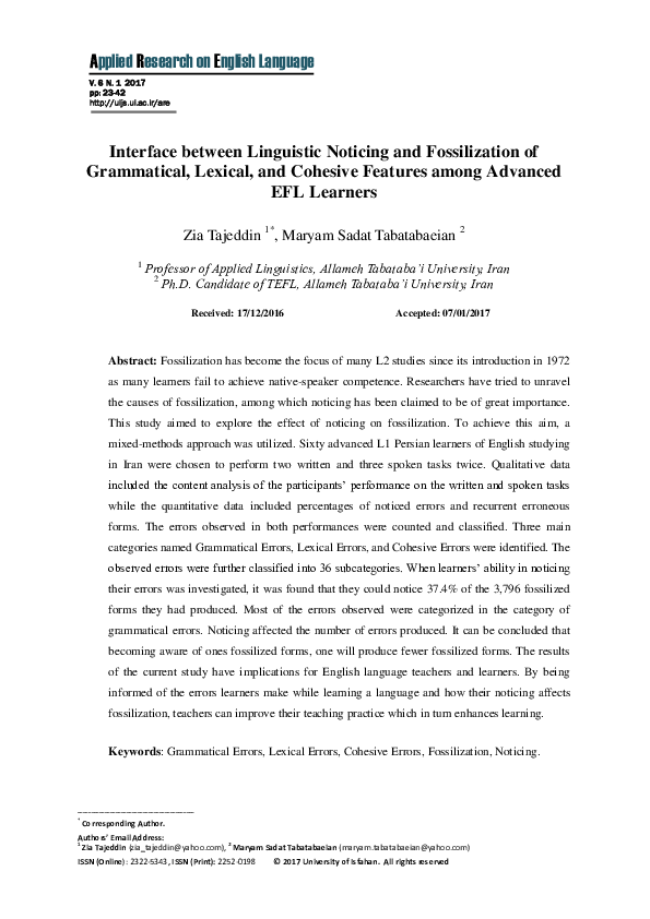 (PDF) Applied Research on English Language