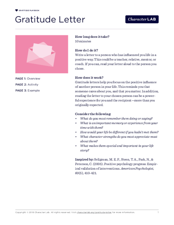 (PDF) Gratitude Letter