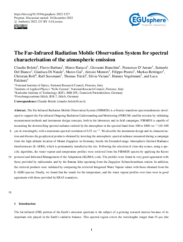 (PDF) The Far-Infrared Radiation Mobile Observation System for spectral ...