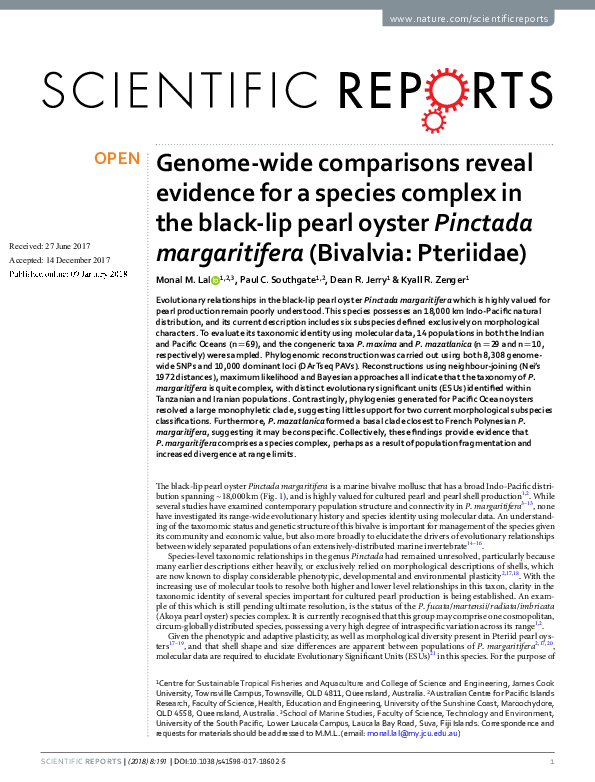 (PDF) Genome-wide comparisons reveal evidence for a species complex in ...