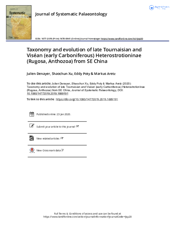 (PDF) Taxonomy and evolution of late Tournaisian and Viséan (early ...