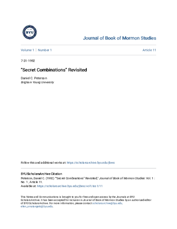 (PDF) Secret Combinations" Revisited