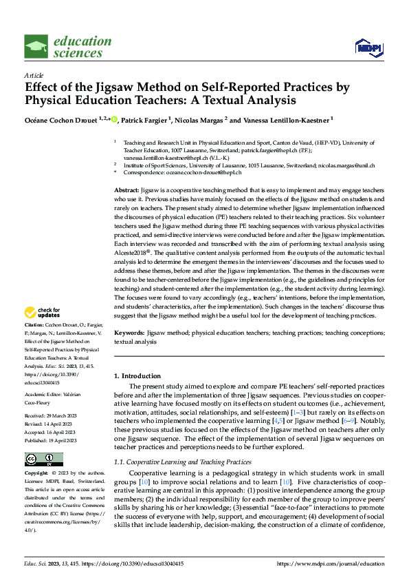 (PDF) Effect of the Jigsaw Method on Self-Reported Practices by ...