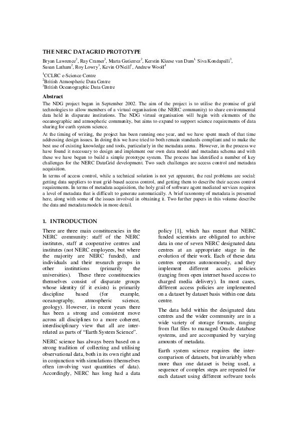 (PDF) The NERC DataGrid Prototype