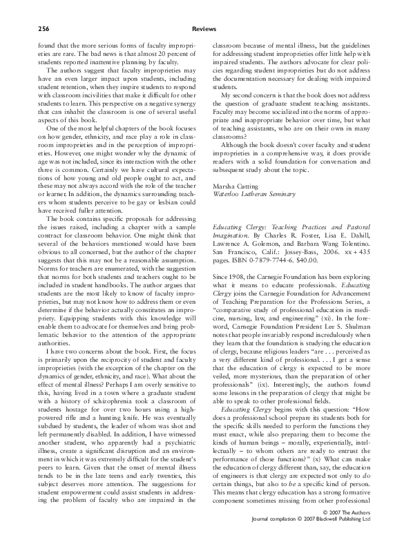 (PDF) Educating Clergy: Teaching Practices and Pastoral Imagination ...