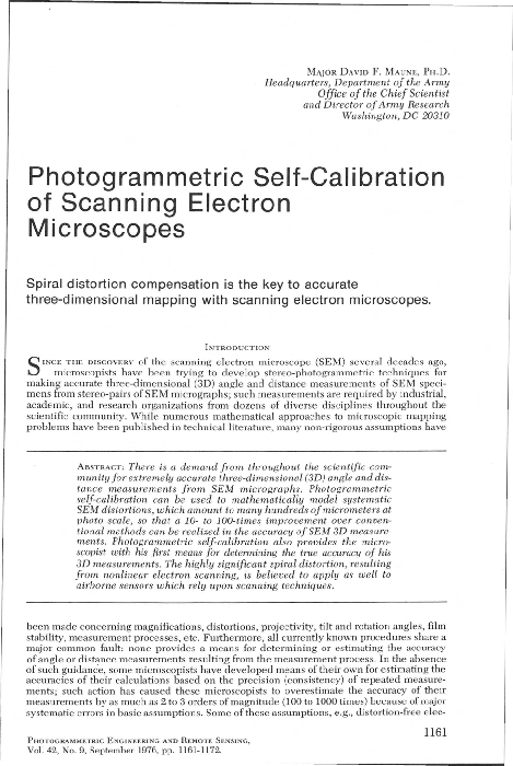 (PDF) Photogrammetric self-calibration of a scanning electron microscope