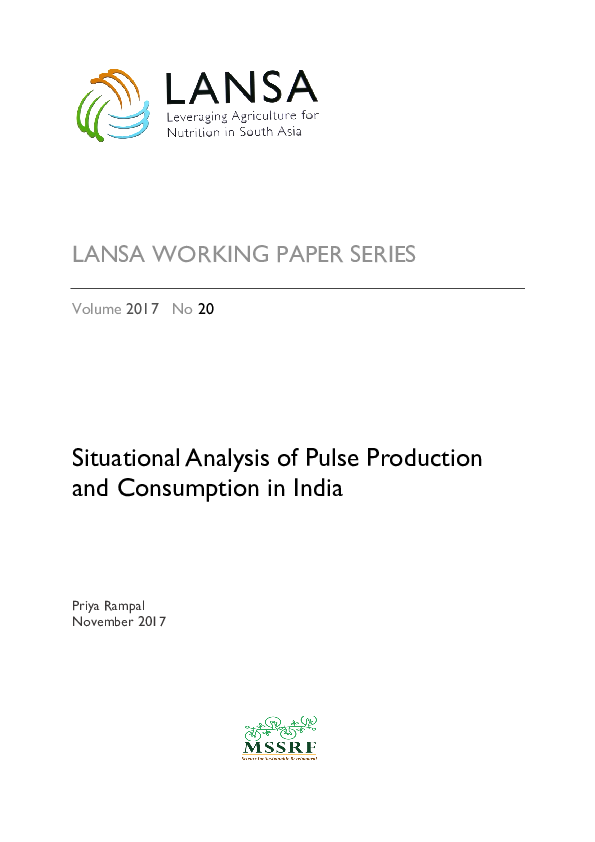 (PDF) Situational Analysis of Pulse Production and Consumption in India