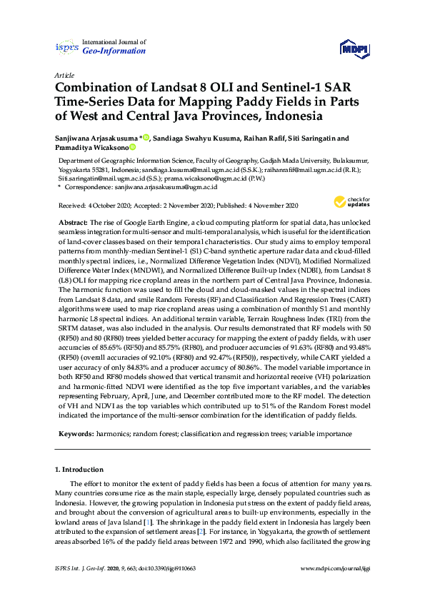 (PDF) Mapping Paddy Fields in Java Using Landsat 8 and Sentinel-1