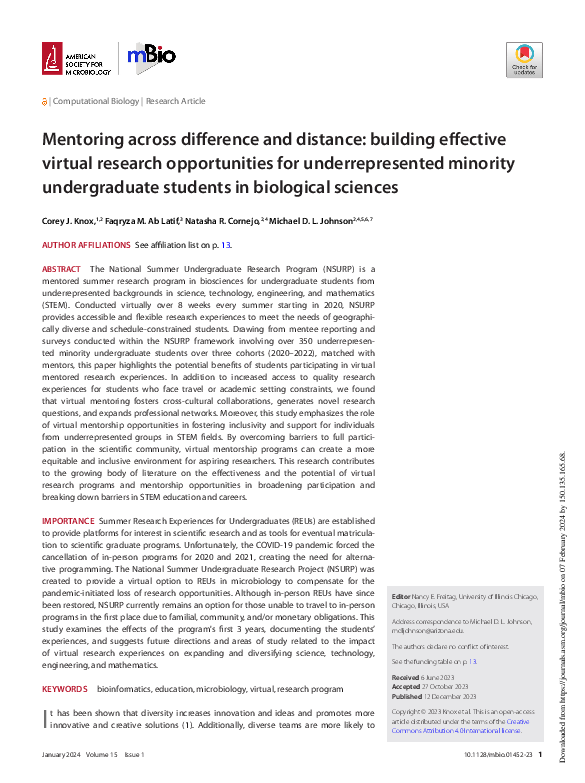 (PDF) Mentoring across difference and distance: building effective virtual research ...