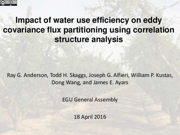 (PDF) Impact of water use efficiency on eddy covariance flux ...