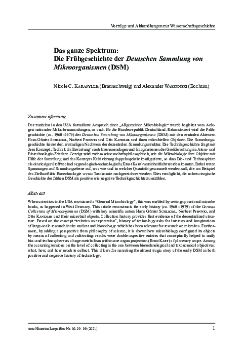 (PDF) Das ganze Spektrum: Die Frühgeschichte der Deutschen Sammlung von ...
