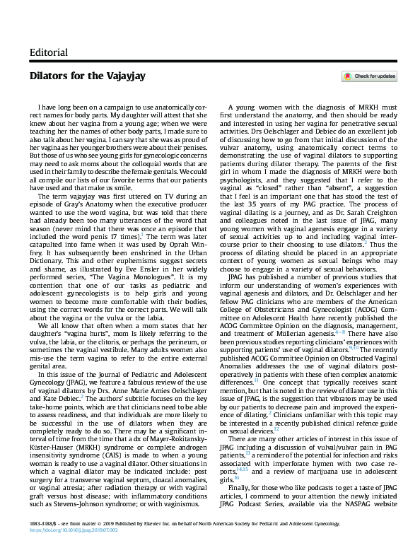 (PDF) Dilators for the Vajayjay