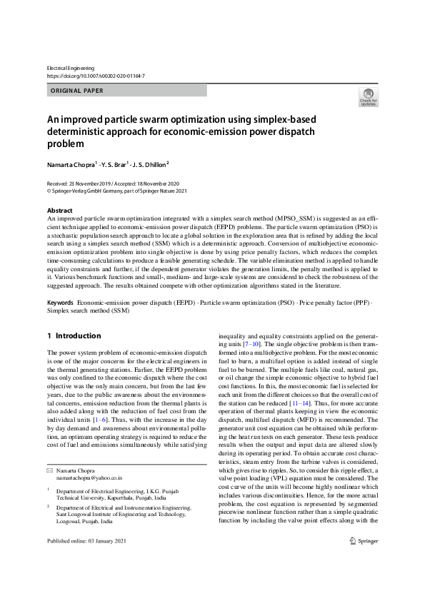 (PDF) An improved particle swarm optimization using simplex-based deterministic approach for ...