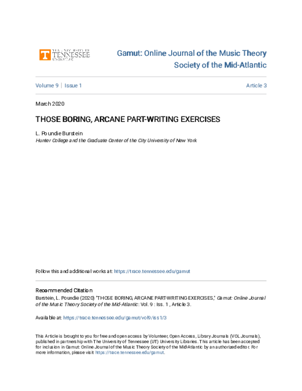 (PDF) Those Boring, Arcane Part-Writing Exercises