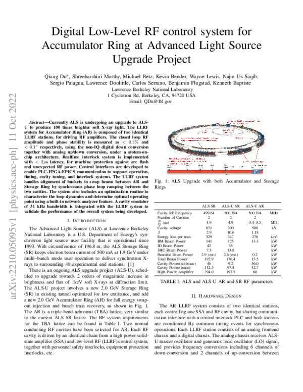 (PDF) Digital Low-Level RF control system for Accumulator Ring at Advanced Light Source Upgrade ...