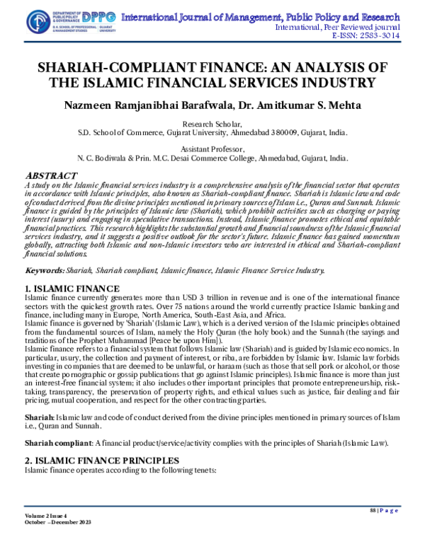 (PDF) Shariah-Compliant Finance: An Analysis of the Islamic Financial ...