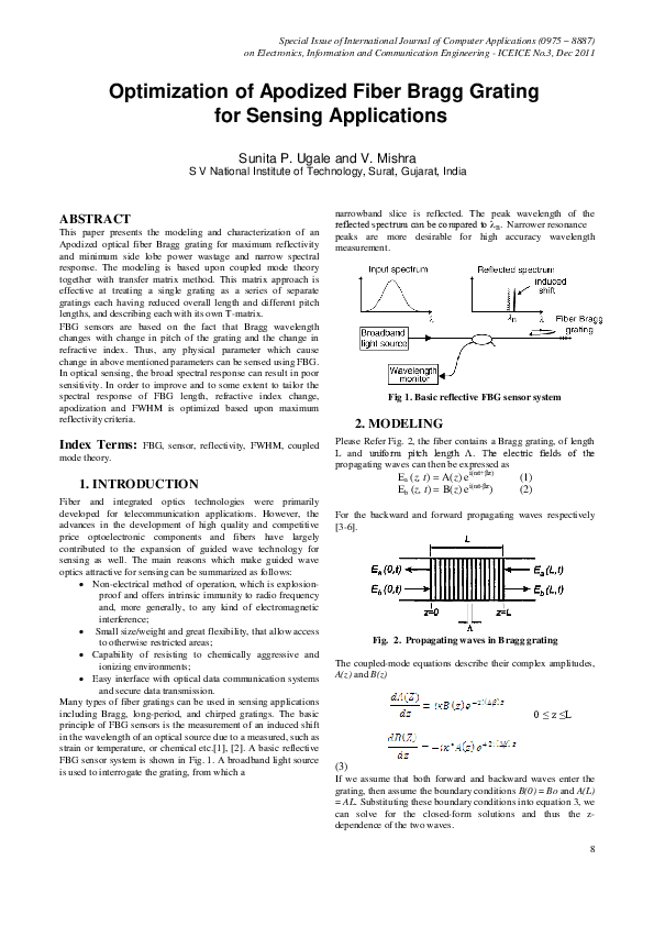 (PDF) Optimization of Apodized Fiber Bragg Grating for Sensing Applications