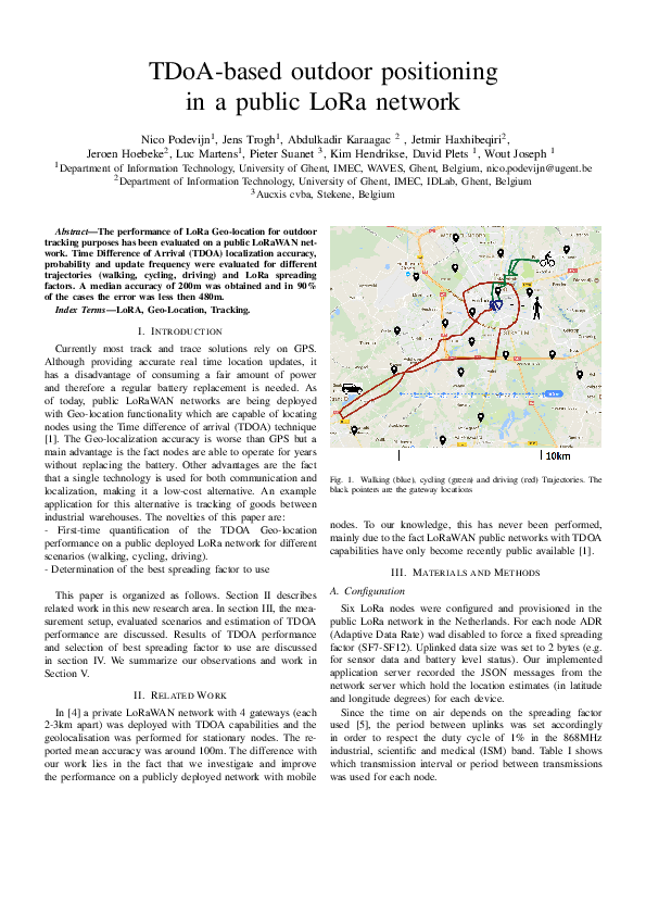 (PDF) TDoA-based outdoor positioning in a public LoRa network