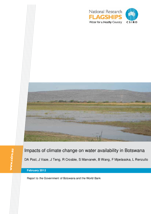 (PDF) Impacts of climate change on water availability in Botswana