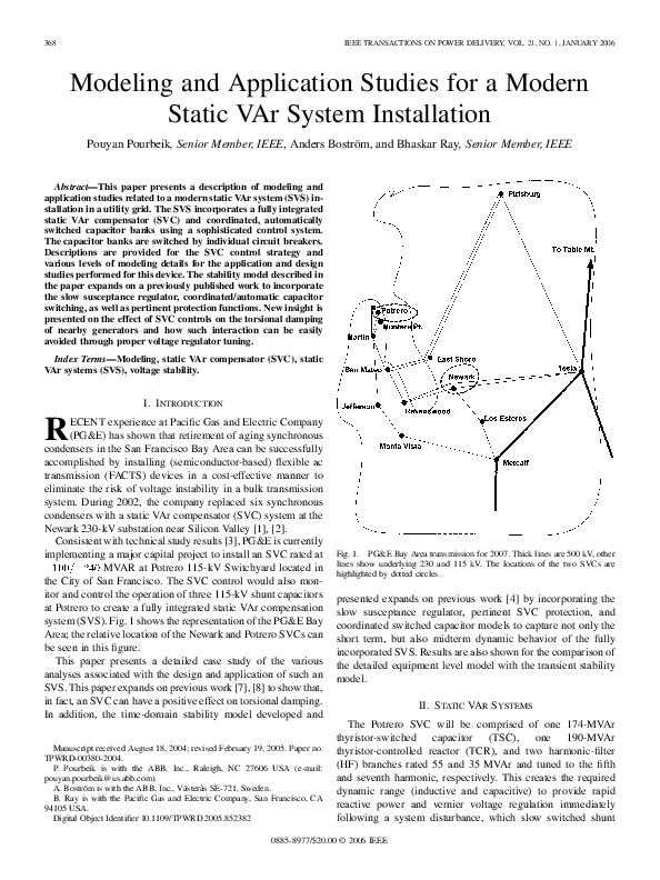 (PDF) Modeling and Application Studies for a Modern Static VAr System ...