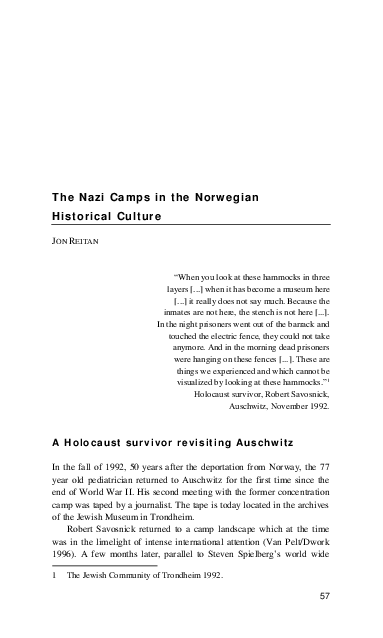 (PDF) The Nazi Camps in the Norwegian Historical Culture