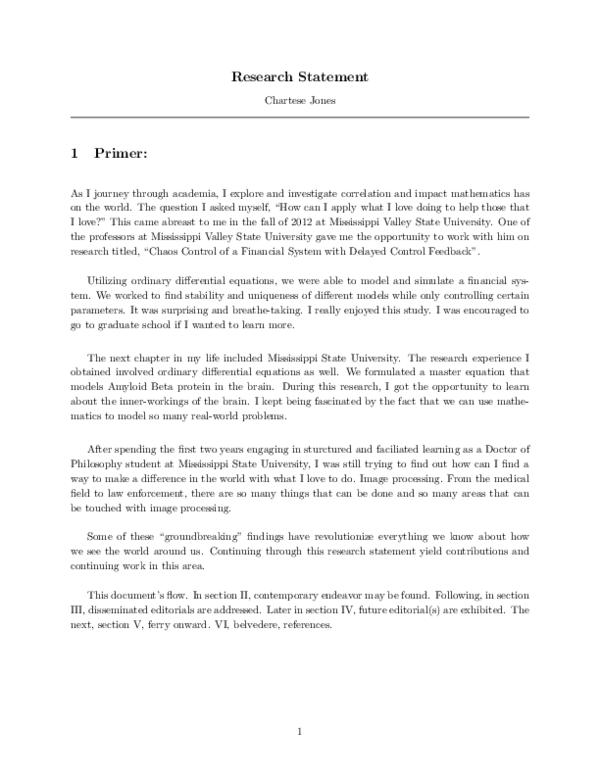 (PDF) Research Statement Updated