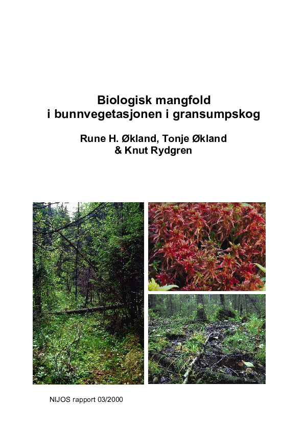 (PDF) Biologisk mangfold i bunnvegetasjonen i gransumpskog
