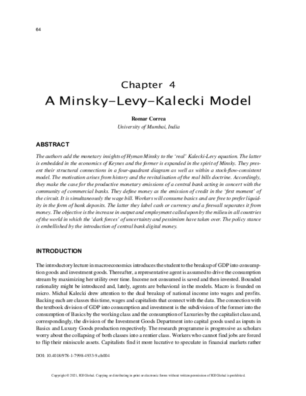 (PDF) Minsky Levy Kalecki Model