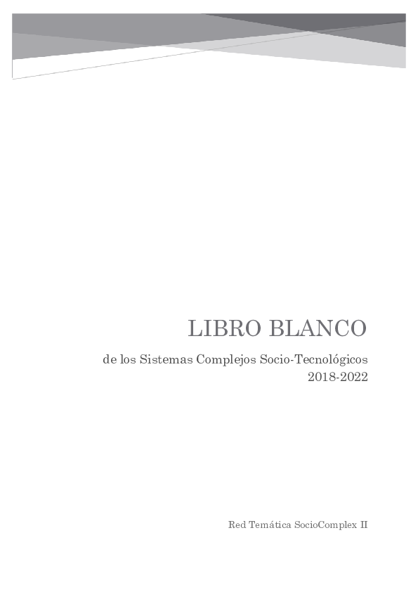 (PDF) Libro Blanco de los Sistemas Complejos Socio-Tecnológicos 2018-2022