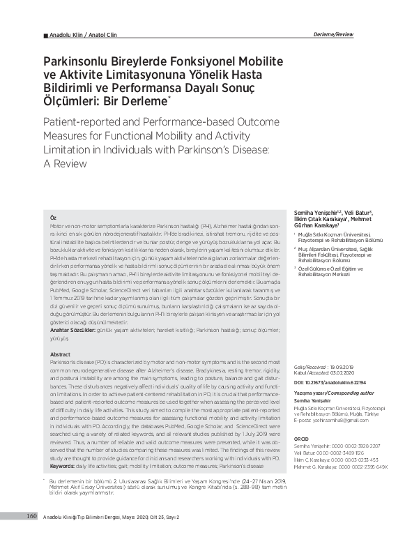 (PDF) Patient-Reported and Performance-Based Outcome Measures for ...