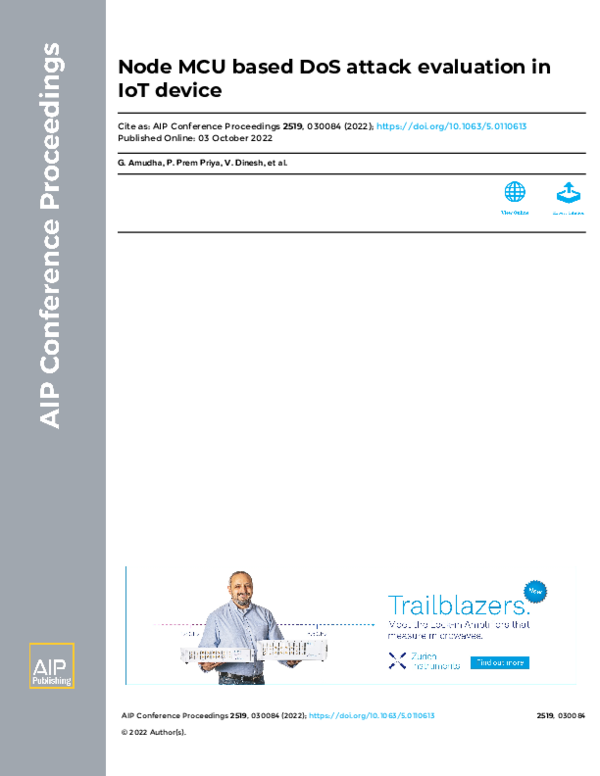 (PDF) Node MCU based DoS attack evaluation in IoT device | Dr.G AMUDHA - Academia.edu