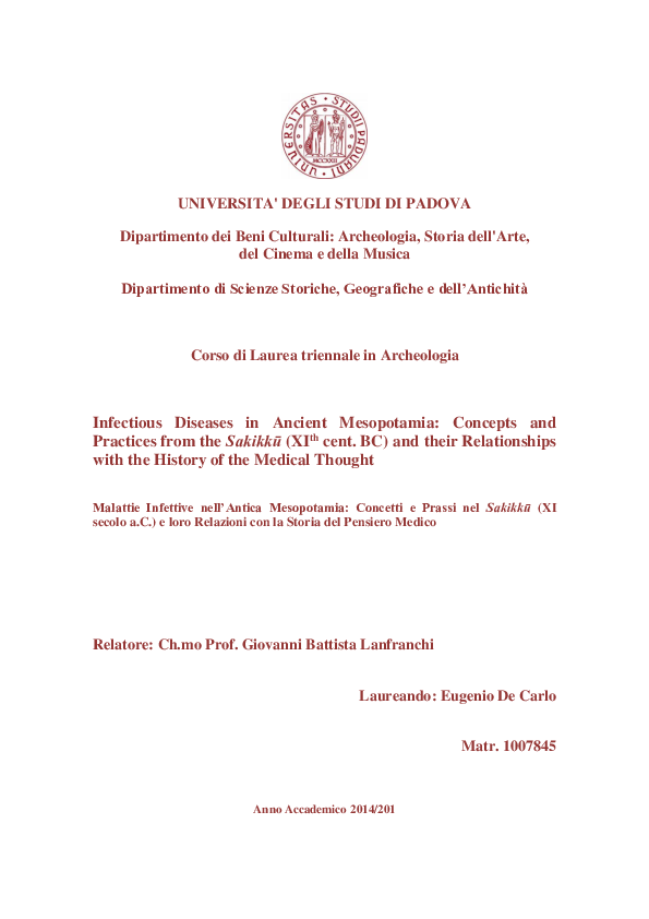 (PDF) Infectious Diseases in Ancient Mesopotamia Concepts and Practices ...