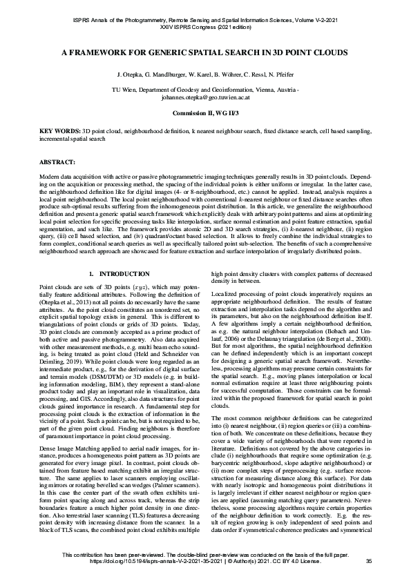 (PDF) A Framework for Generic Spatial Search in 3D Point Clouds | Wilfried Karel - Academia.edu