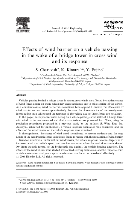 (PDF) Effects of wind barrier on a vehicle passing in the wake of a ...