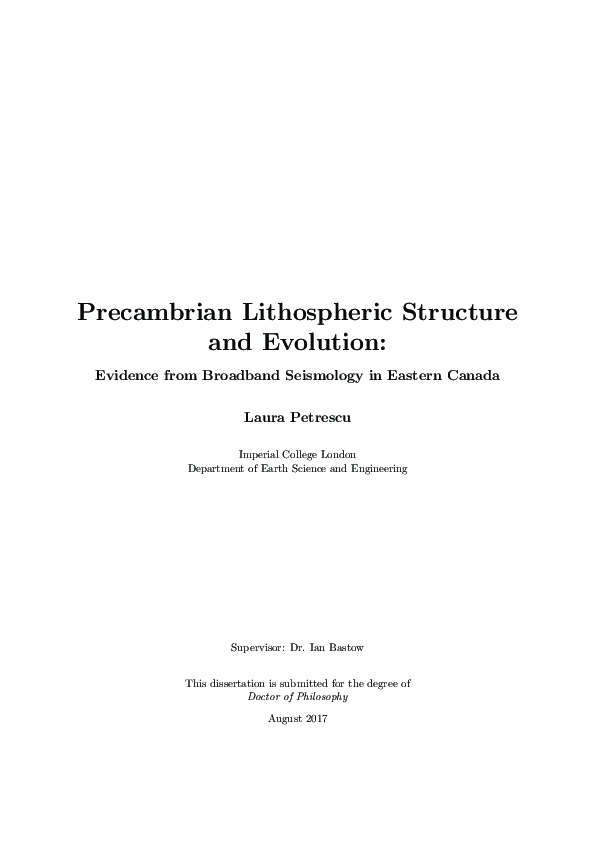 (PDF) Precambrian lithospheric structure and evolution : evidence from ...