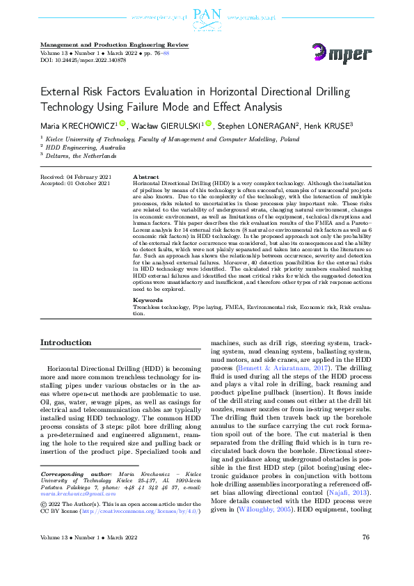 (PDF) External Risk Factors Evaluation in Horizontal Directional ...
