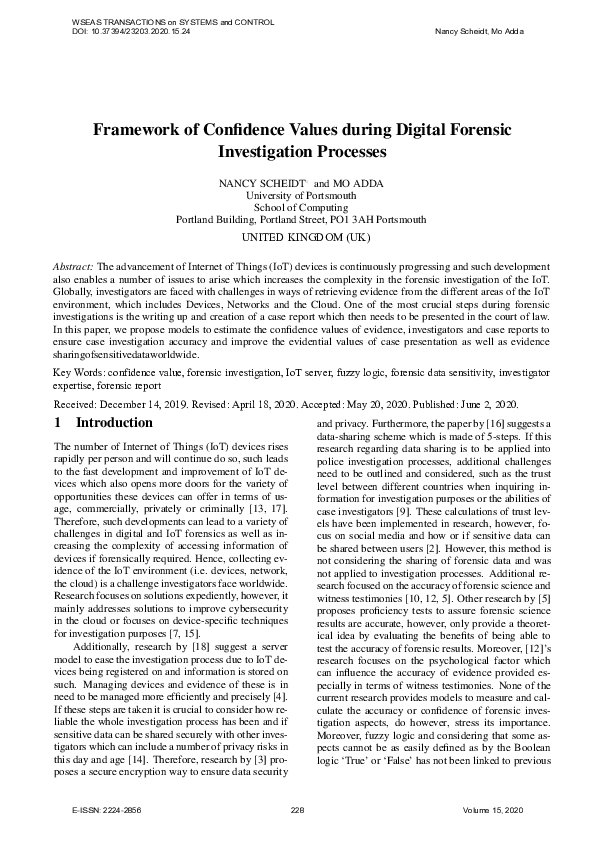 (PDF) Framework of Confidence Values during Digital Forensic ...