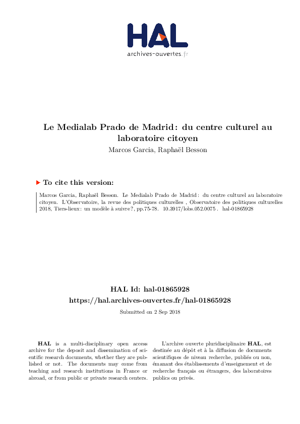 (PDF) Le Medialab Prado de Madrid