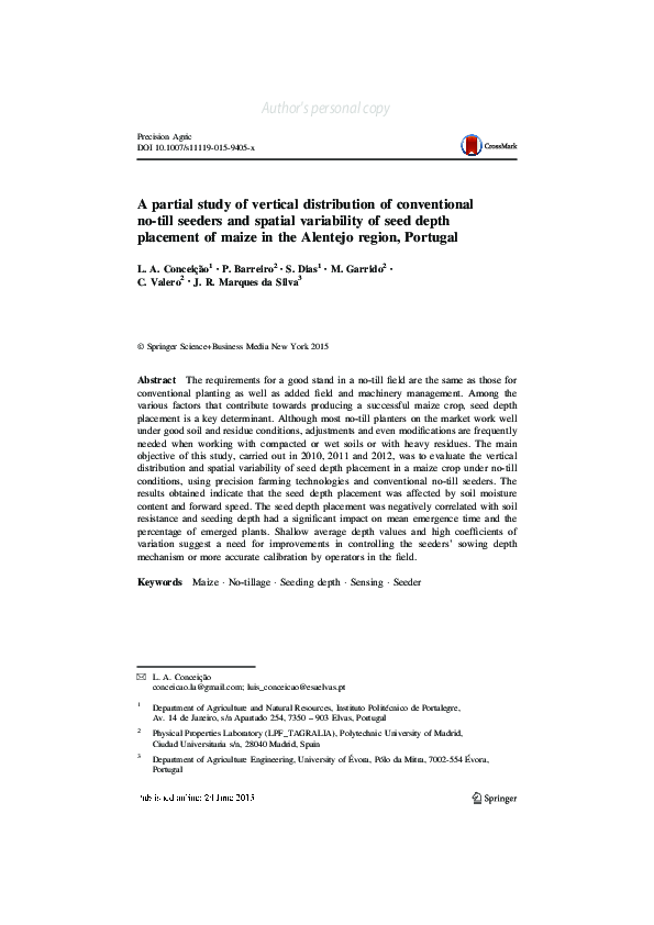 (PDF) A partial study of vertical distribution of conventional no-till seeders and spatial ...