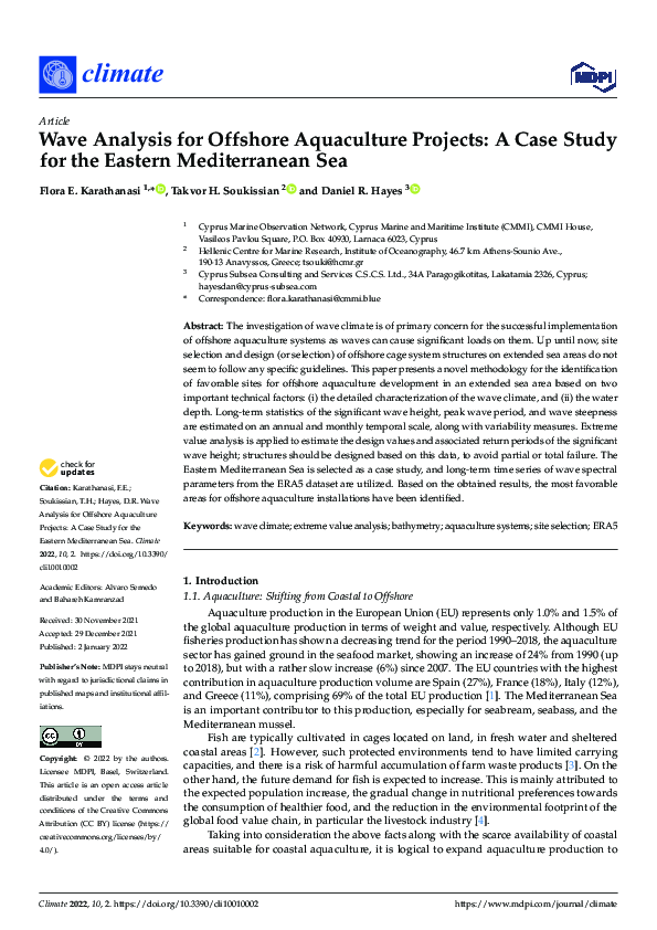 (PDF) Wave Analysis for Offshore Aquaculture Projects: A Case Study for ...