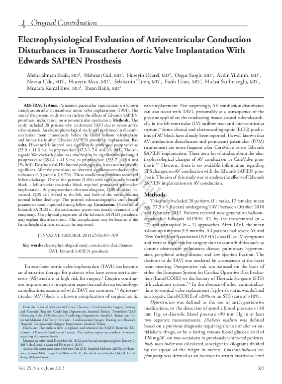 (PDF) Electrophysiological evaluation of atrioventricular conduction ...