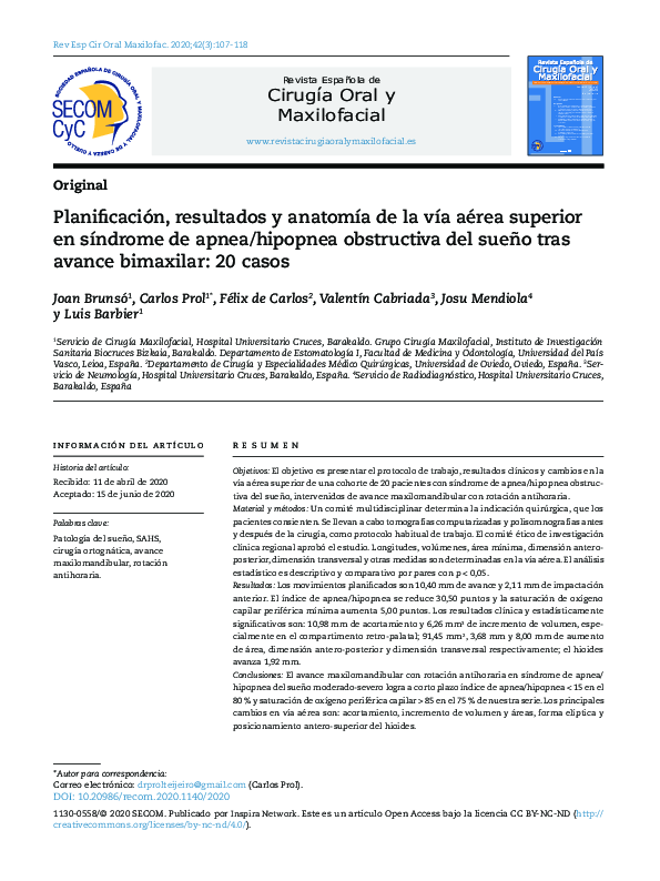 (PDF) Planificación, resultados y anatomía de la vía aérea superior en ...