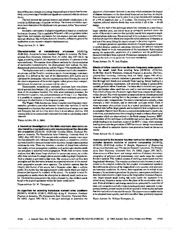 (PDF) A Theoretical Investigation of Finite Amplitude Thermal ...