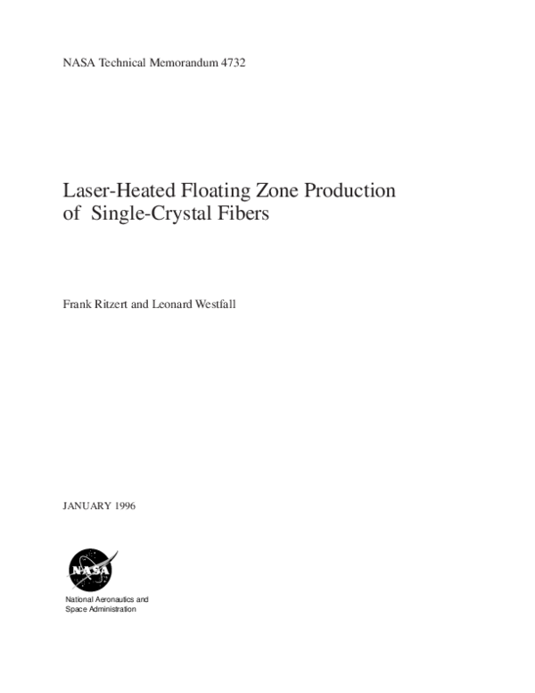 (PDF) Laser-Heated Floating Zone Production of Single-Crystal Fibers | Frank Ritzert - Academia.edu